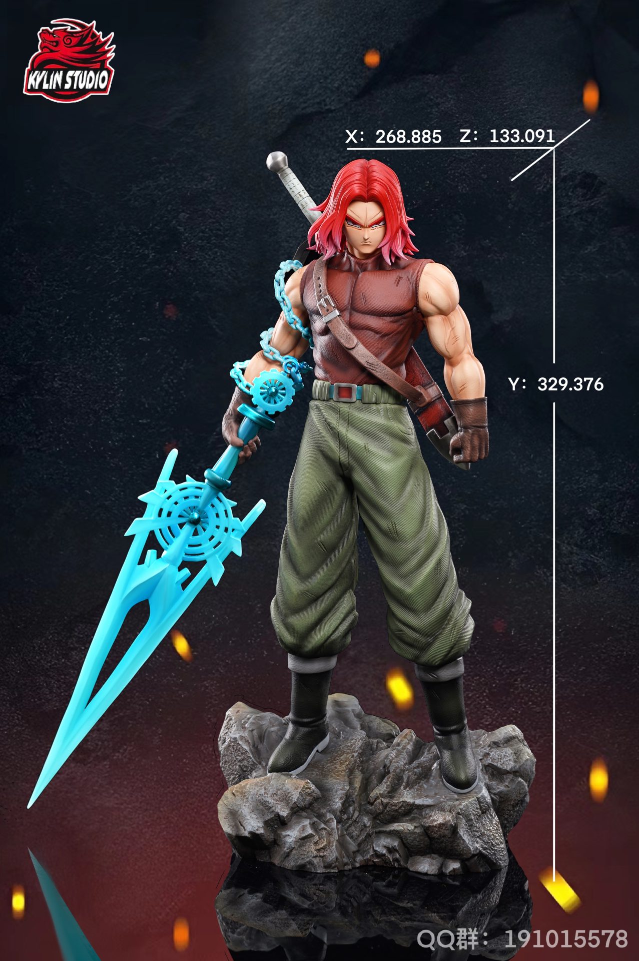 Kylin Studio Super Saiyan God SSG 1/6 Trunks Resin GK Statue PREORDER - Toy Okoku