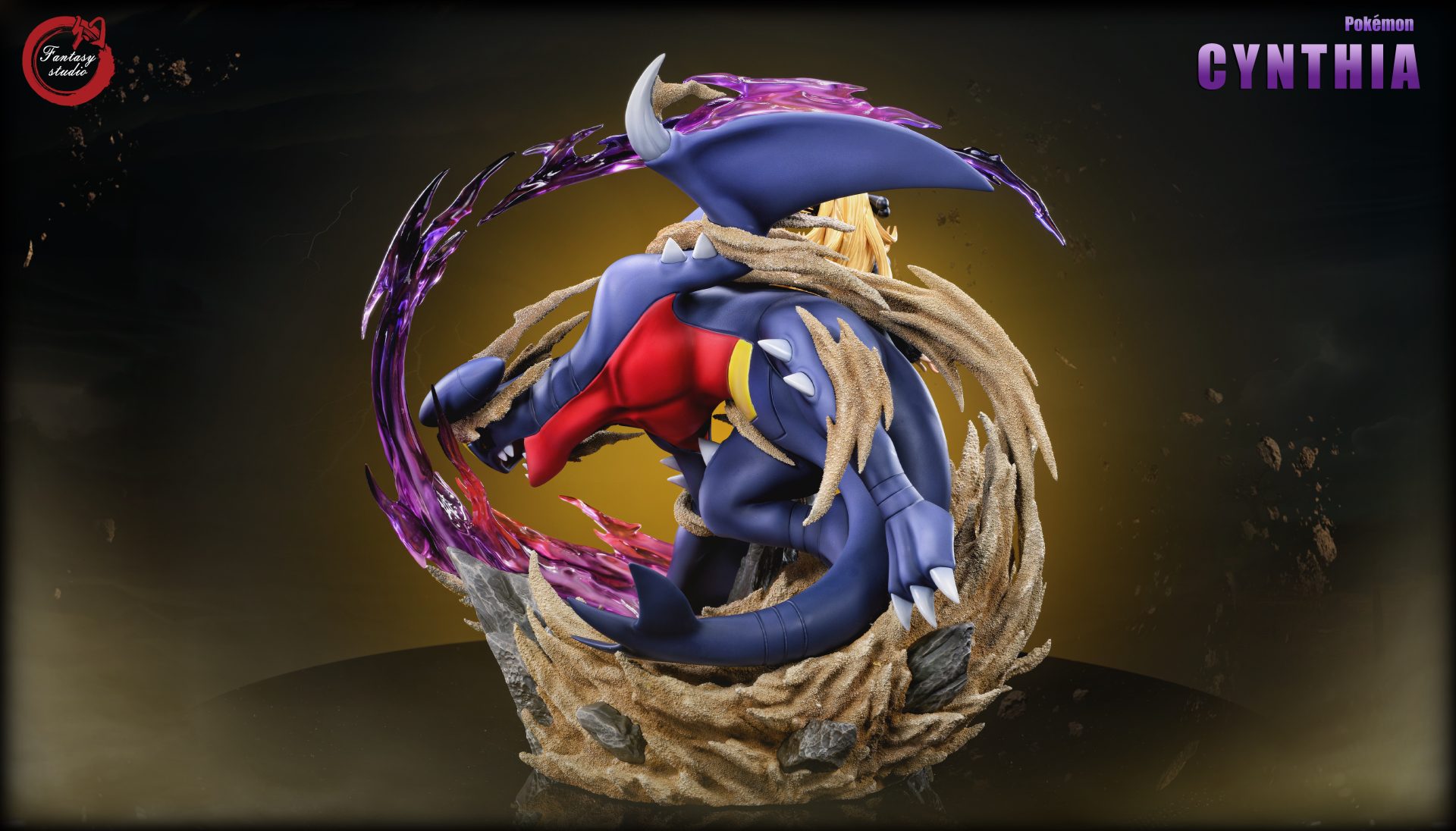 Fantasy Studio Pokemon Cynthia & Garchomp GK Resin Statue PREORDER ...