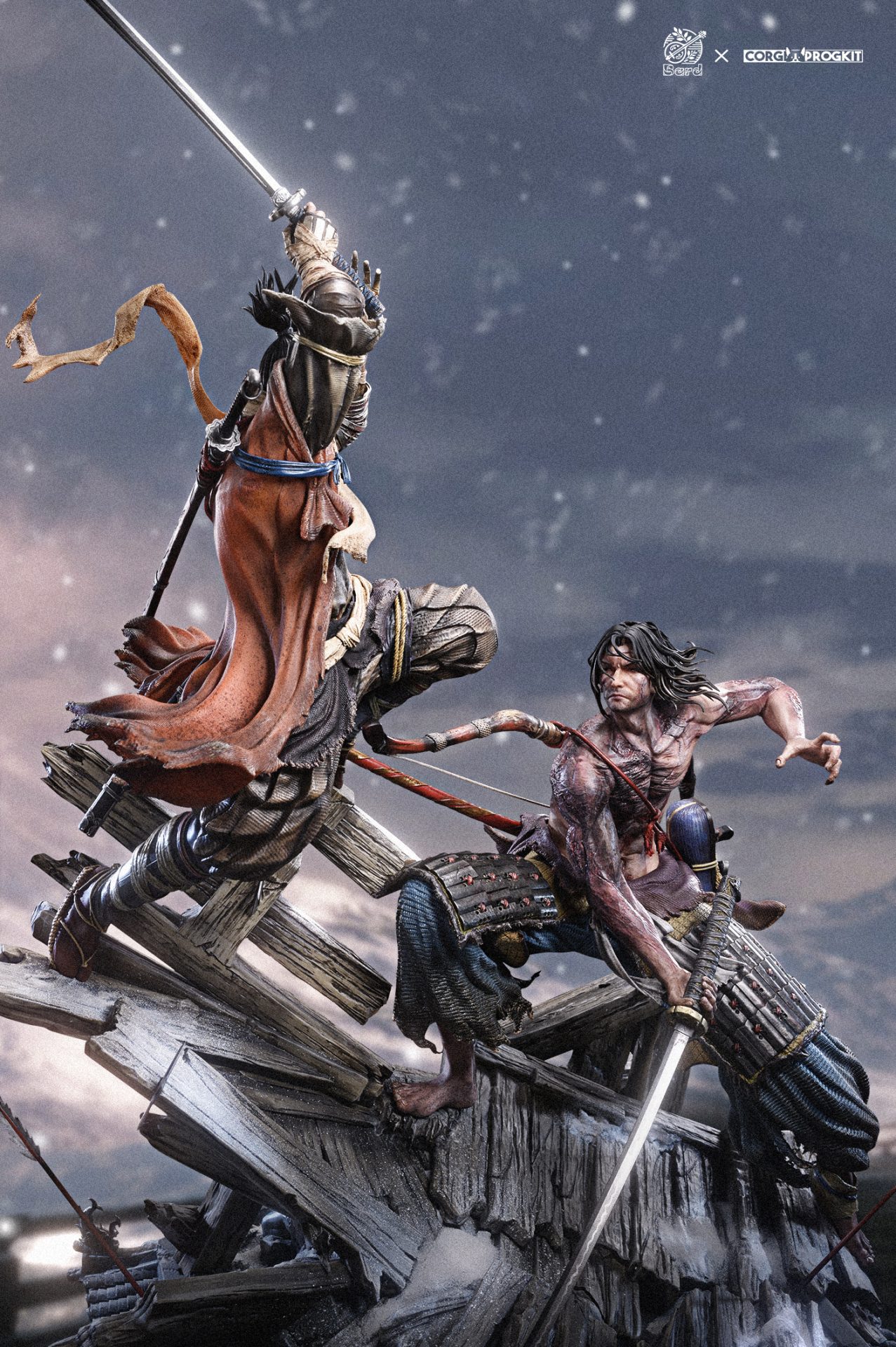 Bard x CorgiProgkit Studio Sekiro VS Genichiro Ashina GK Statue Resin ...