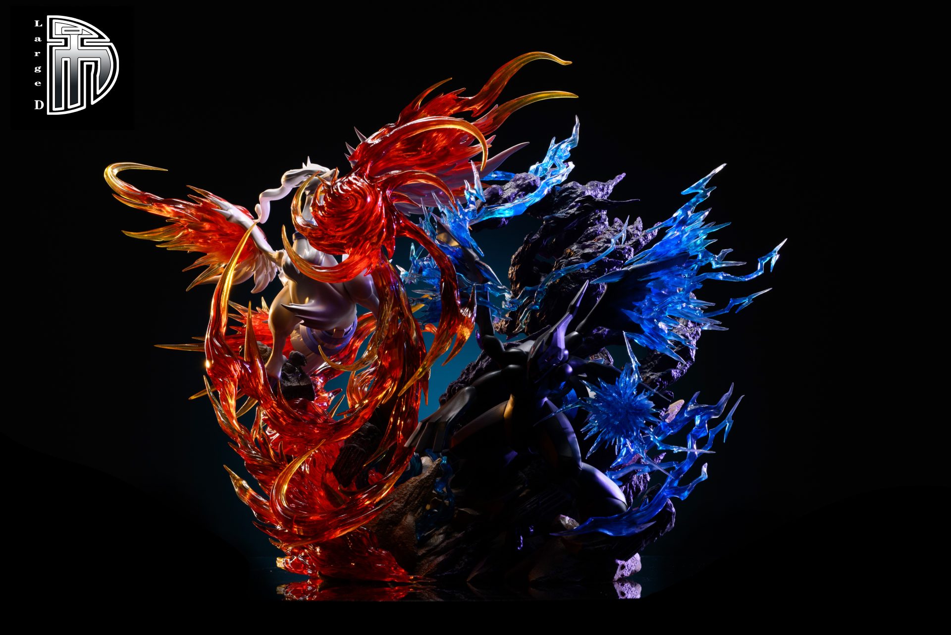 Large D Studio 1/20 Scale Pokemon zekrom vs reshiram GK Resin Statue ...
