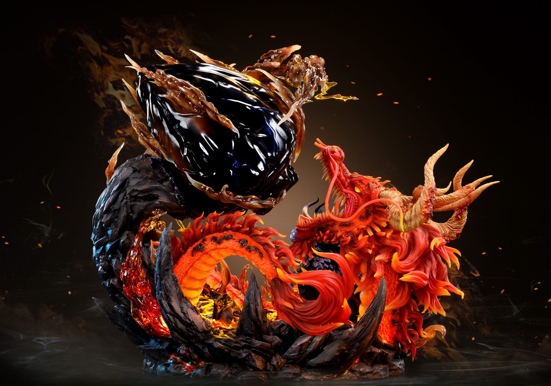 Ventus Studio OP Luffy vs Dragon Kaido GK Resin Statue PREORDER - Toy Okoku
