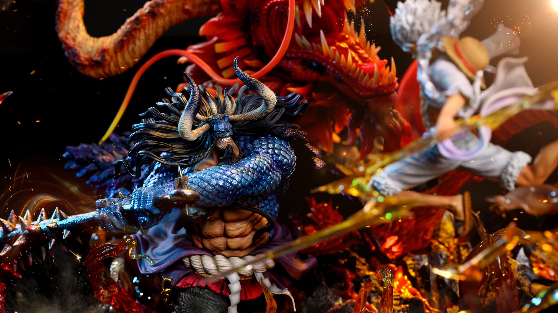Ventus Studio OP Luffy vs Dragon Kaido GK Resin Statue PREORDER - Toy Okoku