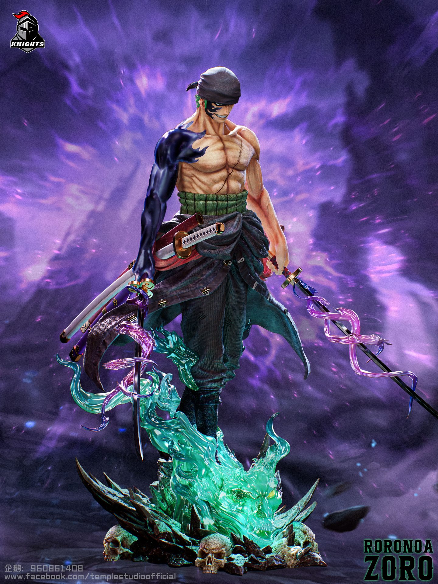 Knights League Temple Studio OP Zoro GK Resin Statue PREORDER - Toy Okoku