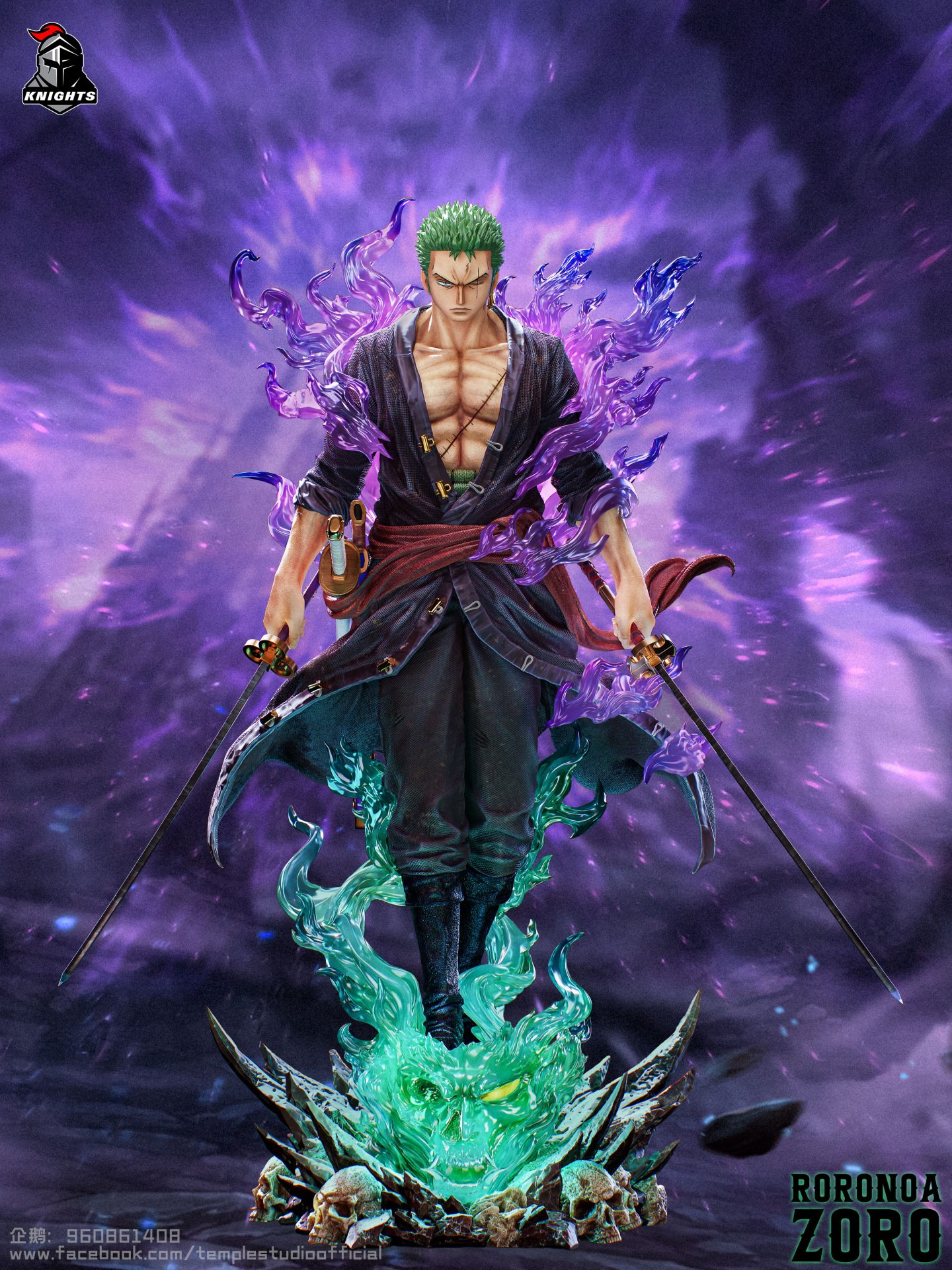 Knights League Temple Studio OP Zoro GK Resin Statue PREORDER - Toy Okoku