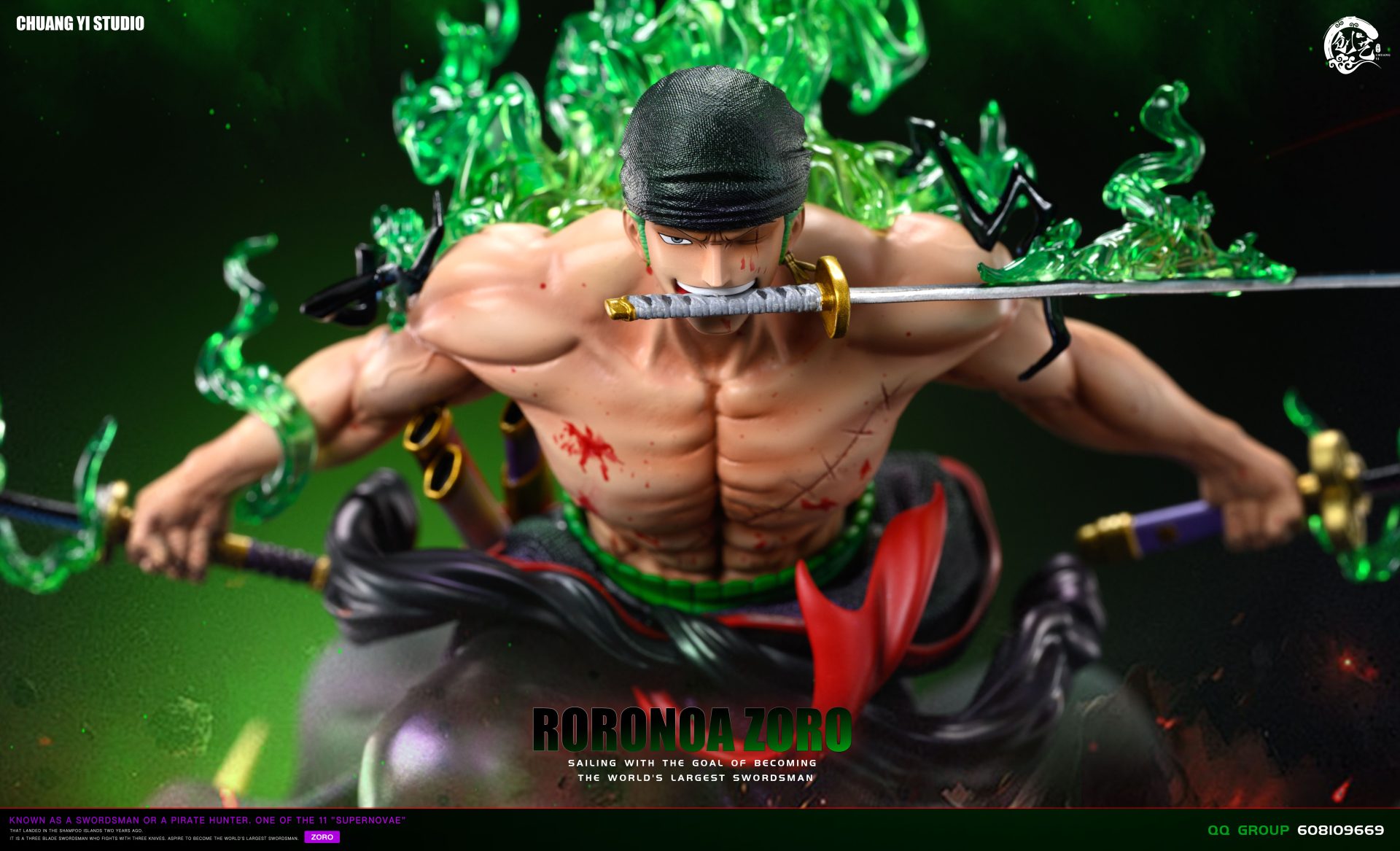 Chuang Yi Studio OP Zoro GK Resin Statue IN STOCK - Toy Okoku