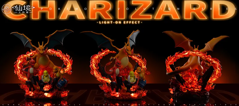 Wonderland Studio 1/20 Scale Charizard Evolution Series GK Resin Statue ...