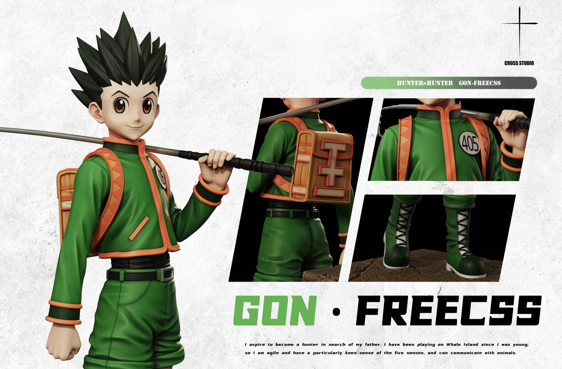 Cross Studio HxH Fishing Gon Freecss GK Resin Statue PREORDER - Toy Okoku