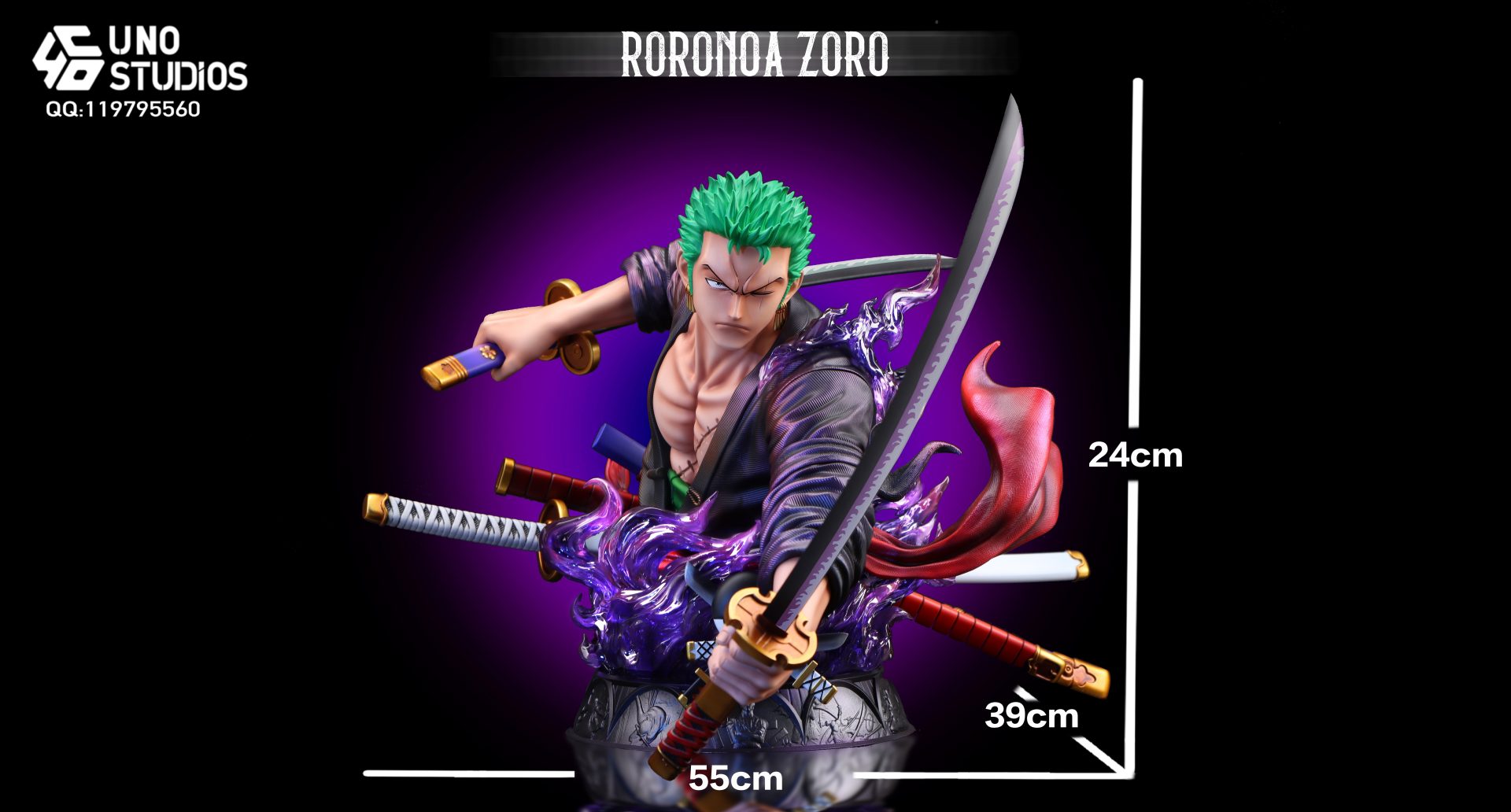 UNO Studio 1/4 Scale OP Roronoa Zoro GK Resin Statue PREORDER - Toy Okoku