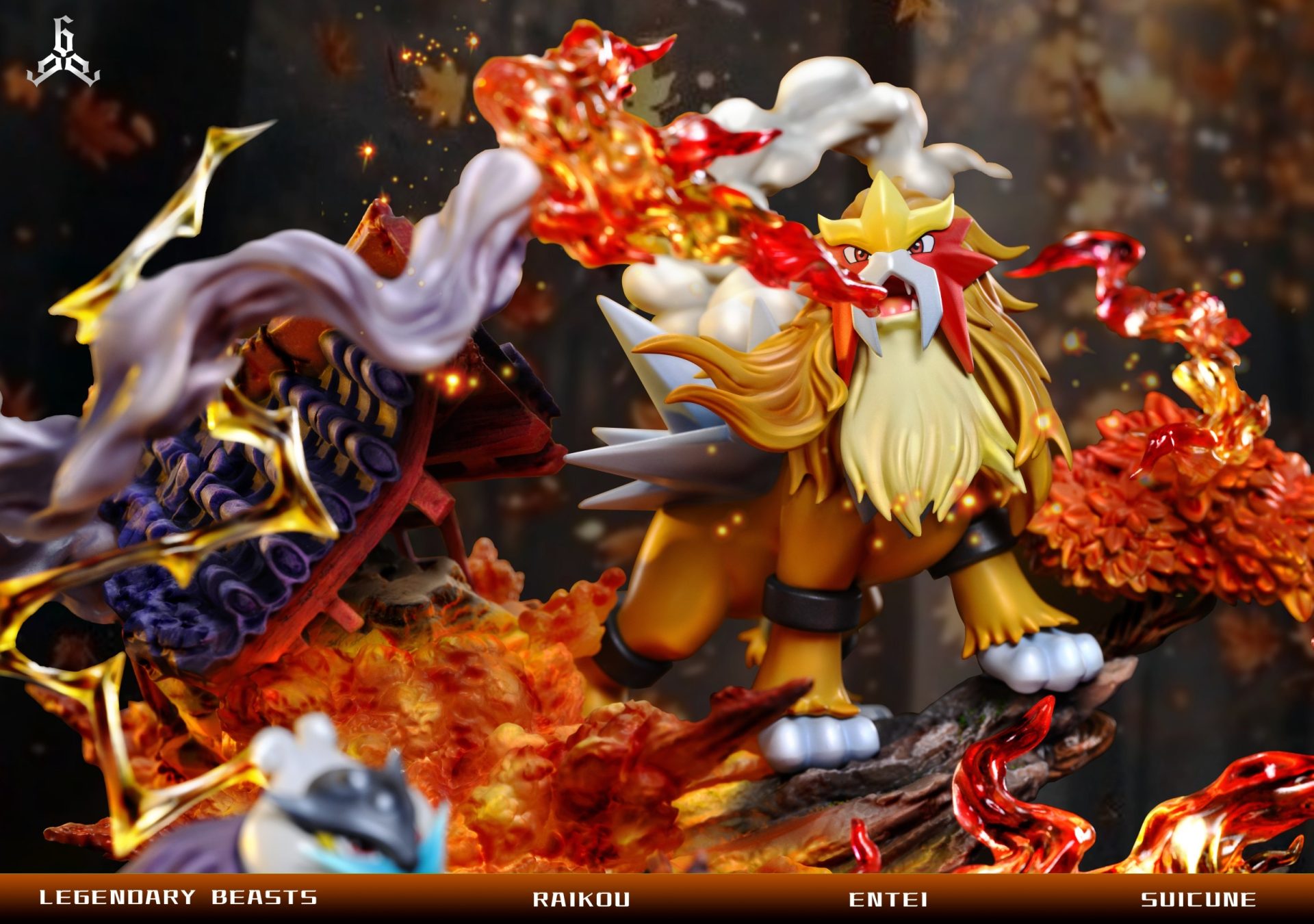 666 Studio Legendary Pokémon Entei & Raikou & Suicune GK Resin Statue ...
