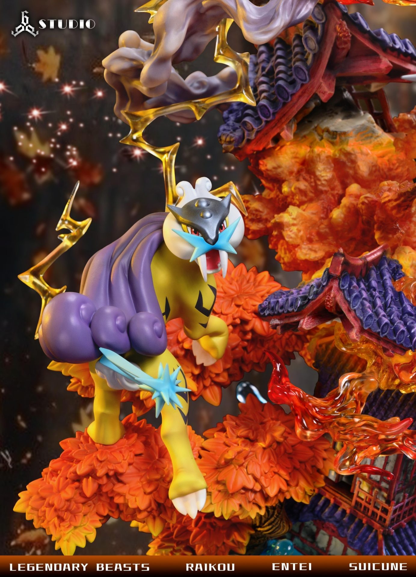 666 Studio Legendary Pokémon Entei & Raikou & Suicune GK Resin Statue ...