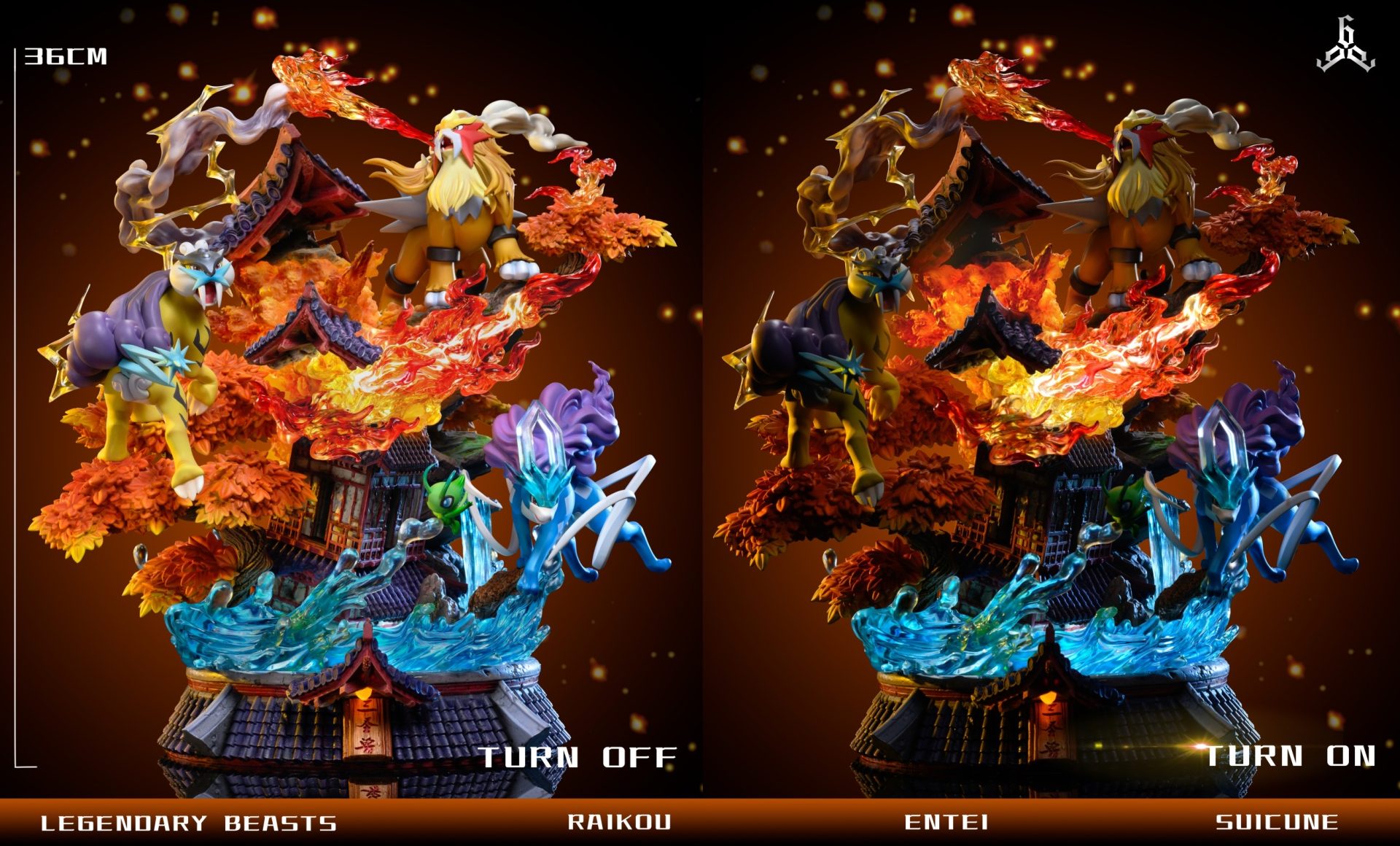 666 Studio Legendary Pokémon Entei & Raikou & Suicune GK Resin Statue ...