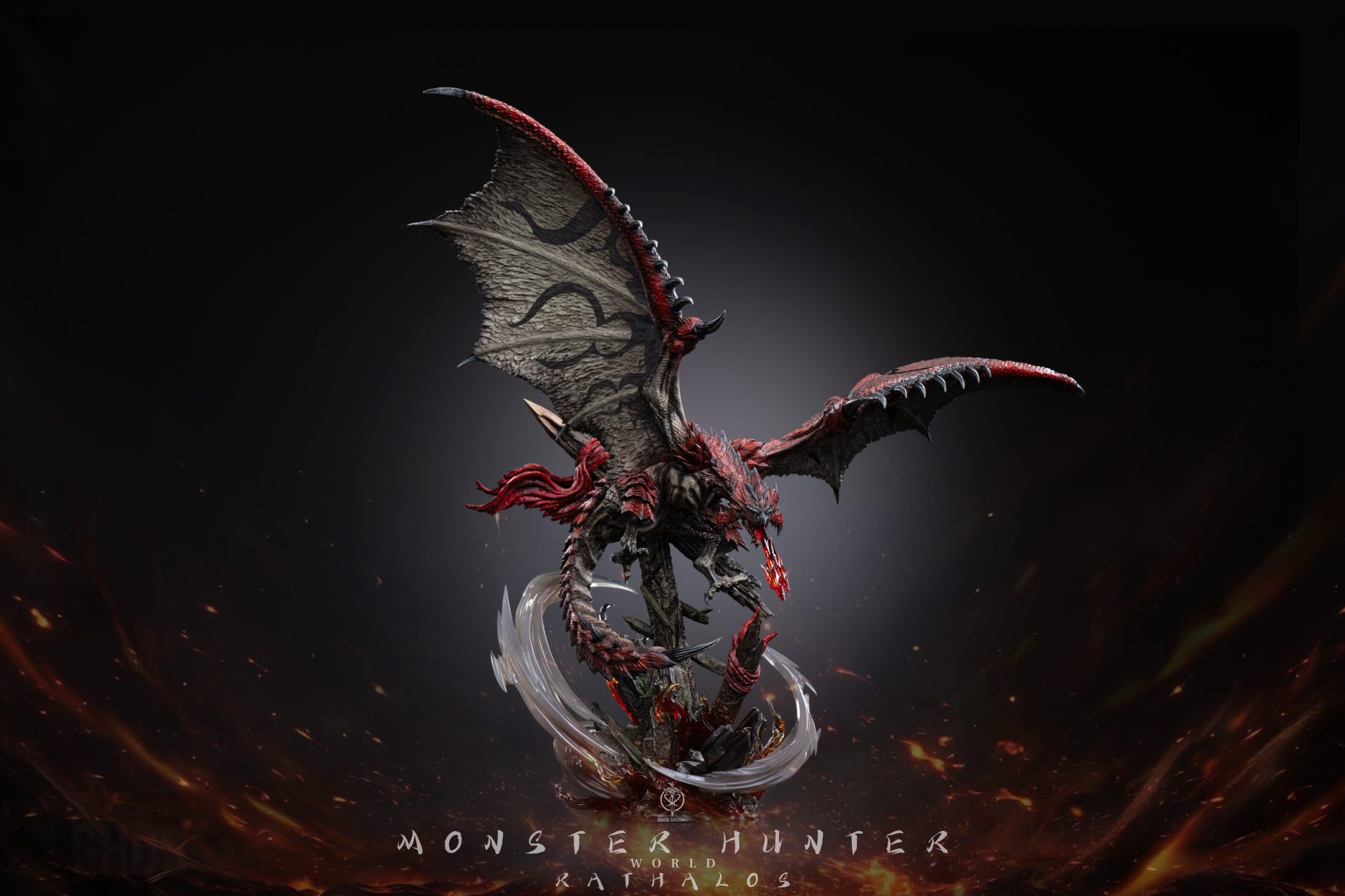 Edge Studio Rathalos & Azure Rathalos & Silver Rathalos Resin Statue ...