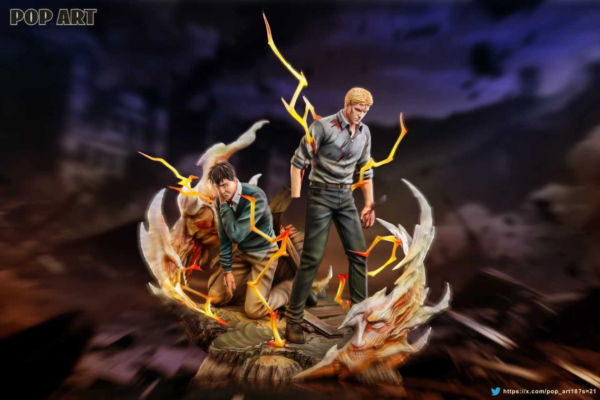 POP ART Studio 1/6 Scale AOT Reiner Braun X Bertolt Hoover Resin Statue ...